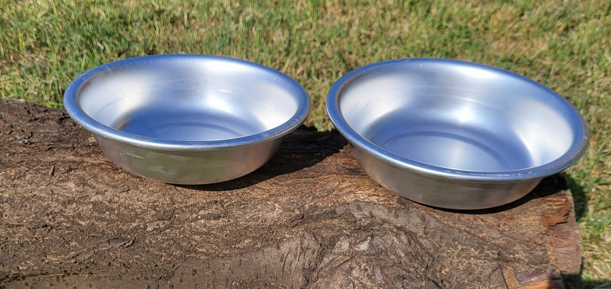 Тарелка из алюминия большая, 2 шт по 1200мл/ Миска туристическая, походная/ Посуда для туризма, охоты, рыбалки