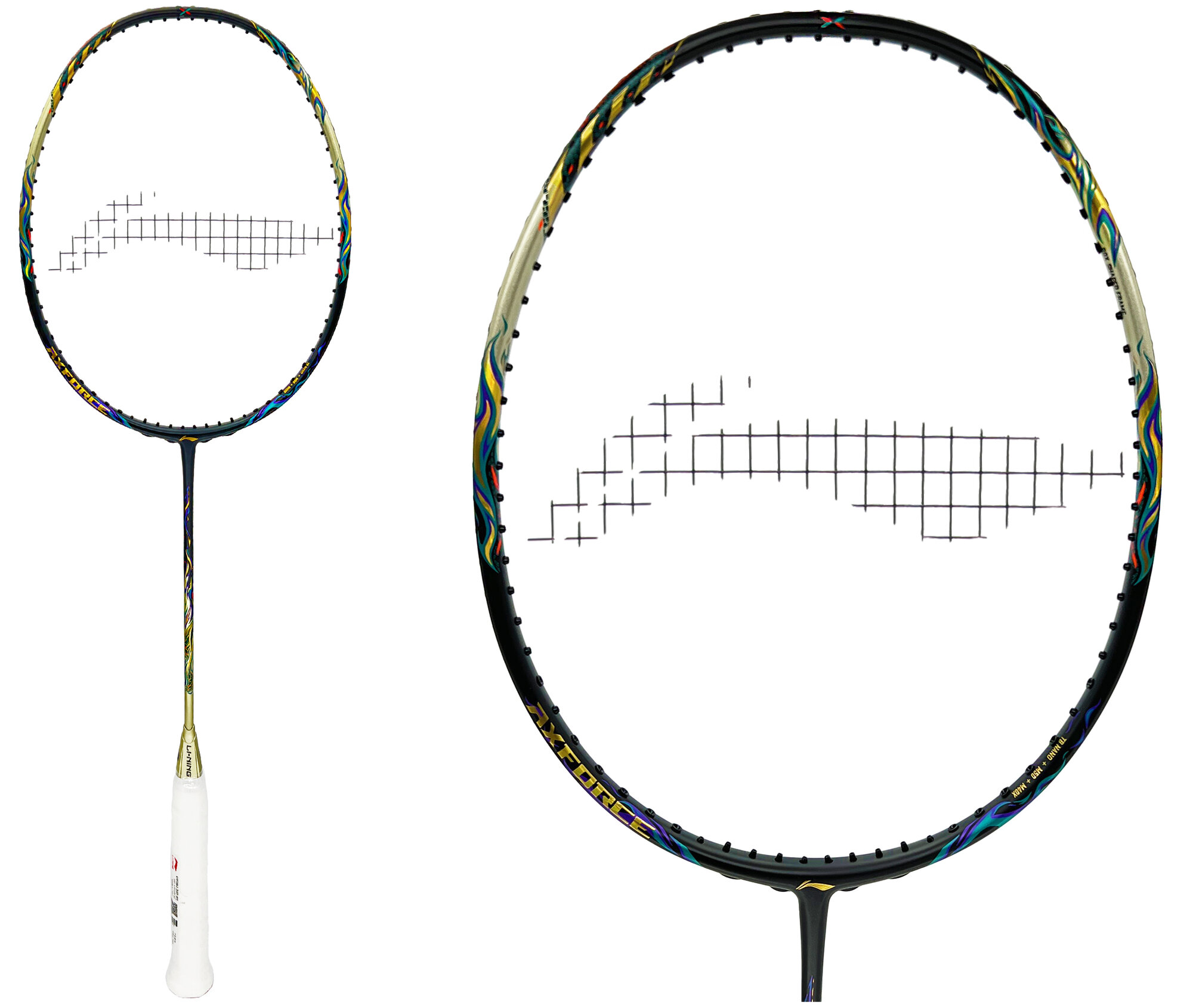 Ракетка для бадминтона Li-Ning AxForce 100 (4UG5) со струной