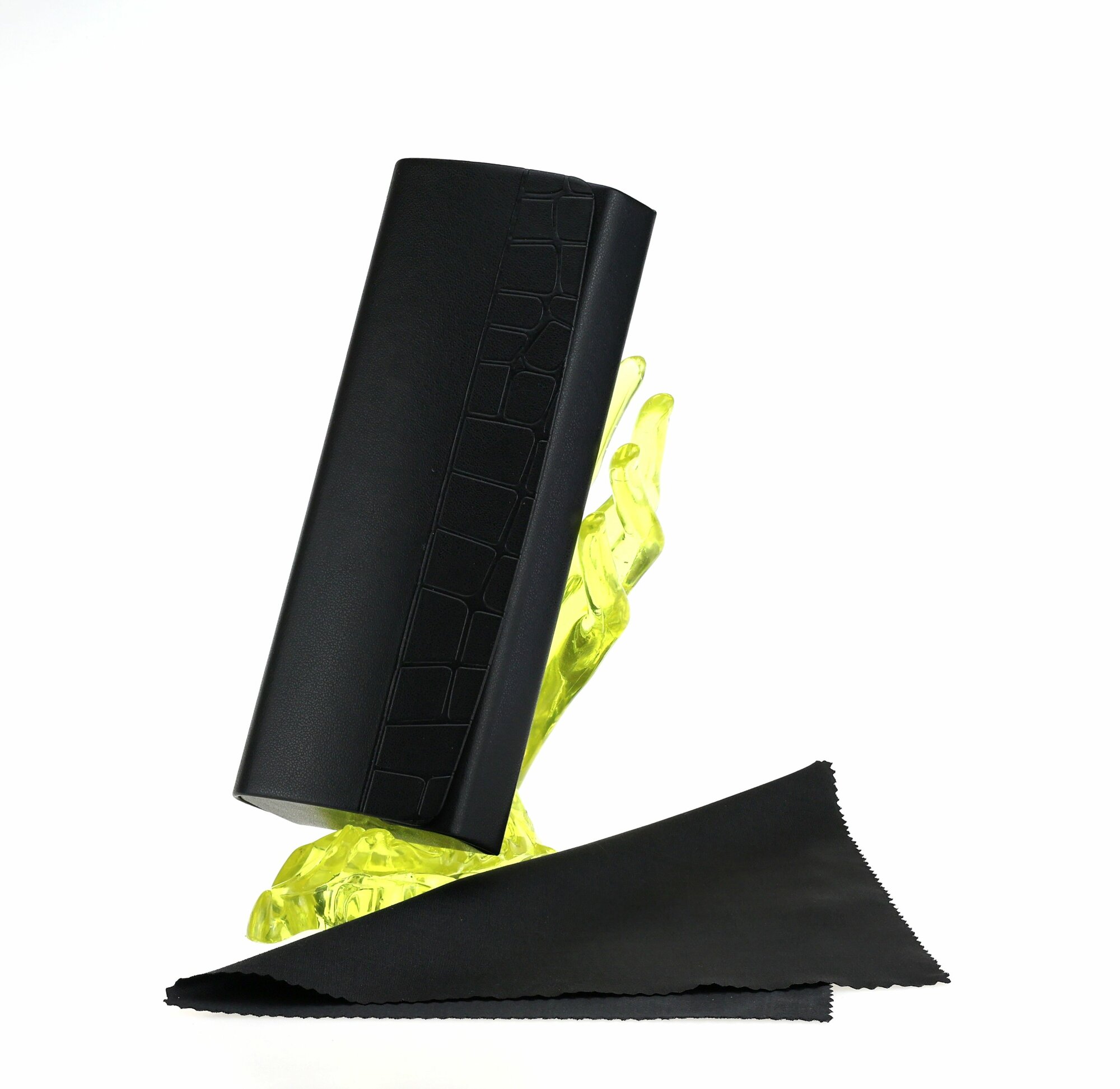 Черный футляр для очков шкатулка на магните