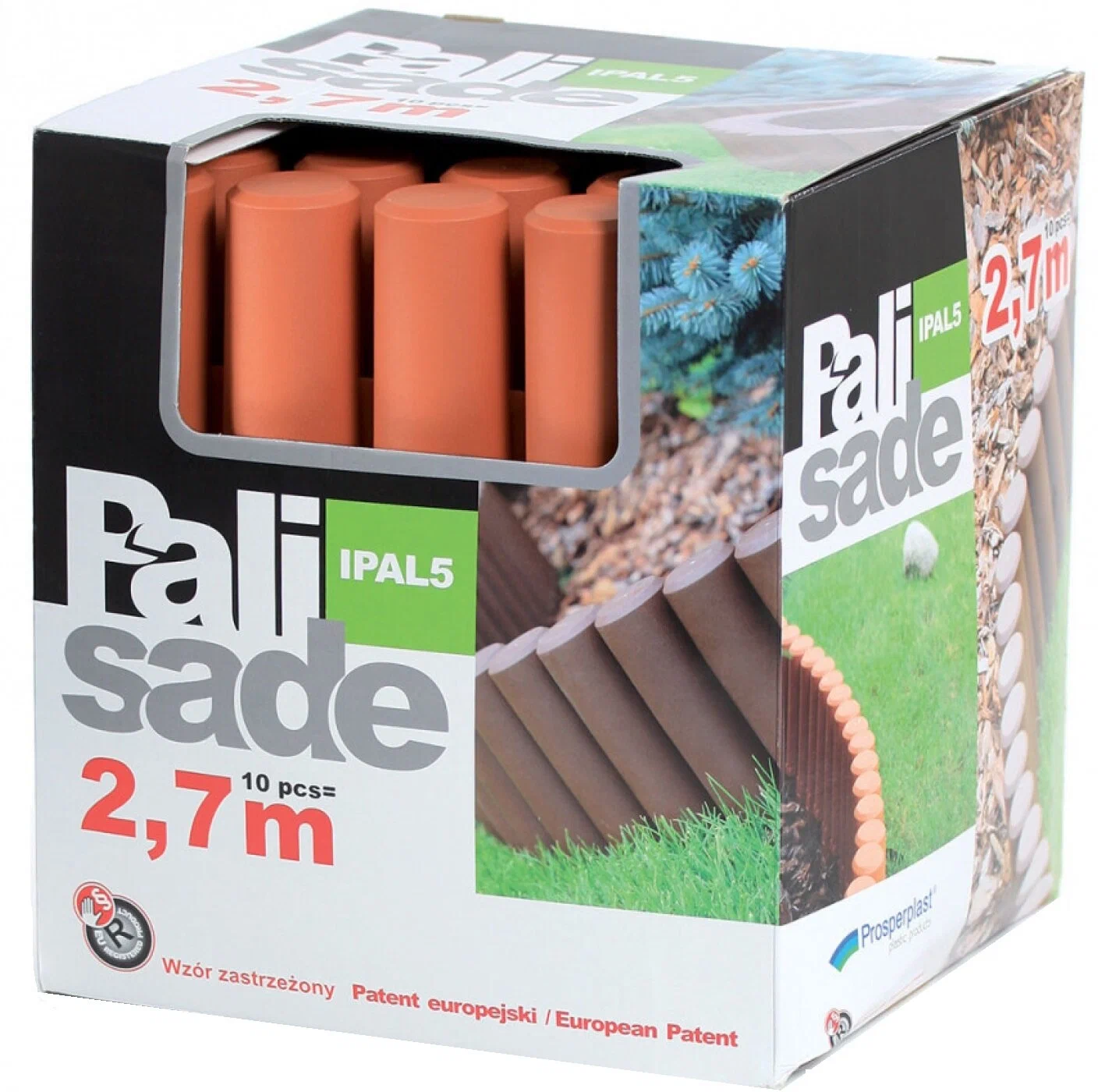 Забор Prosperplast Palisada 2,7 м, терракотовый