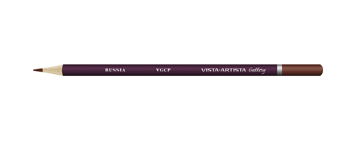 Карандаш цветной "VISTA-ARTISTA" "Gallery" VGCP художественный заточенный 707 Сиена жженая (Burnt Sienna)