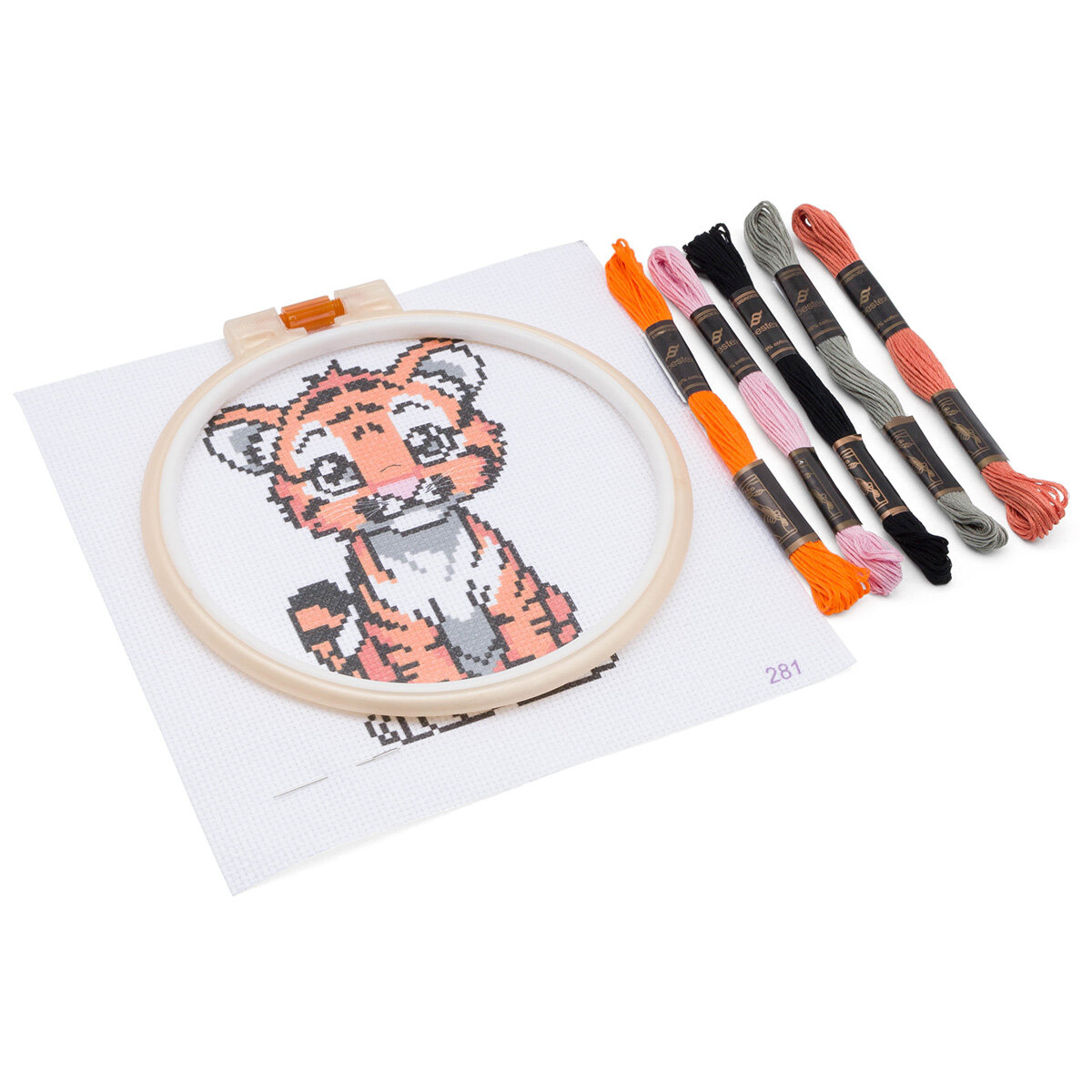 Набор для вышивания крестом Hobby&Pro Kids, 281, 'Тигрёнок' 19*18 см