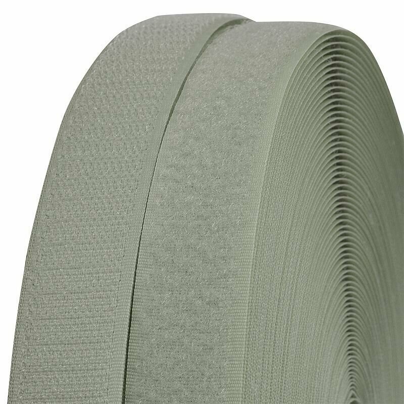 Лента контактная (липучка для шитья, велкро) шир.25мм цв. светло-серый упак.25 м