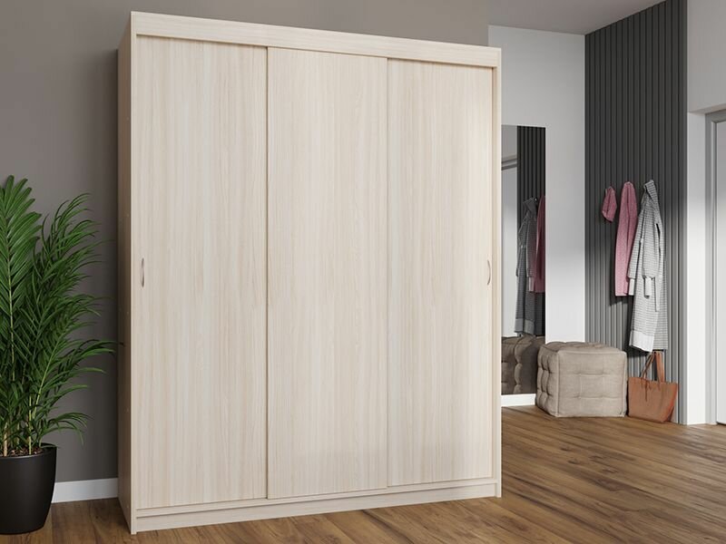 Шкаф купе для одежды со штангой "Эко 3" 160х240х60 Шимо светлый