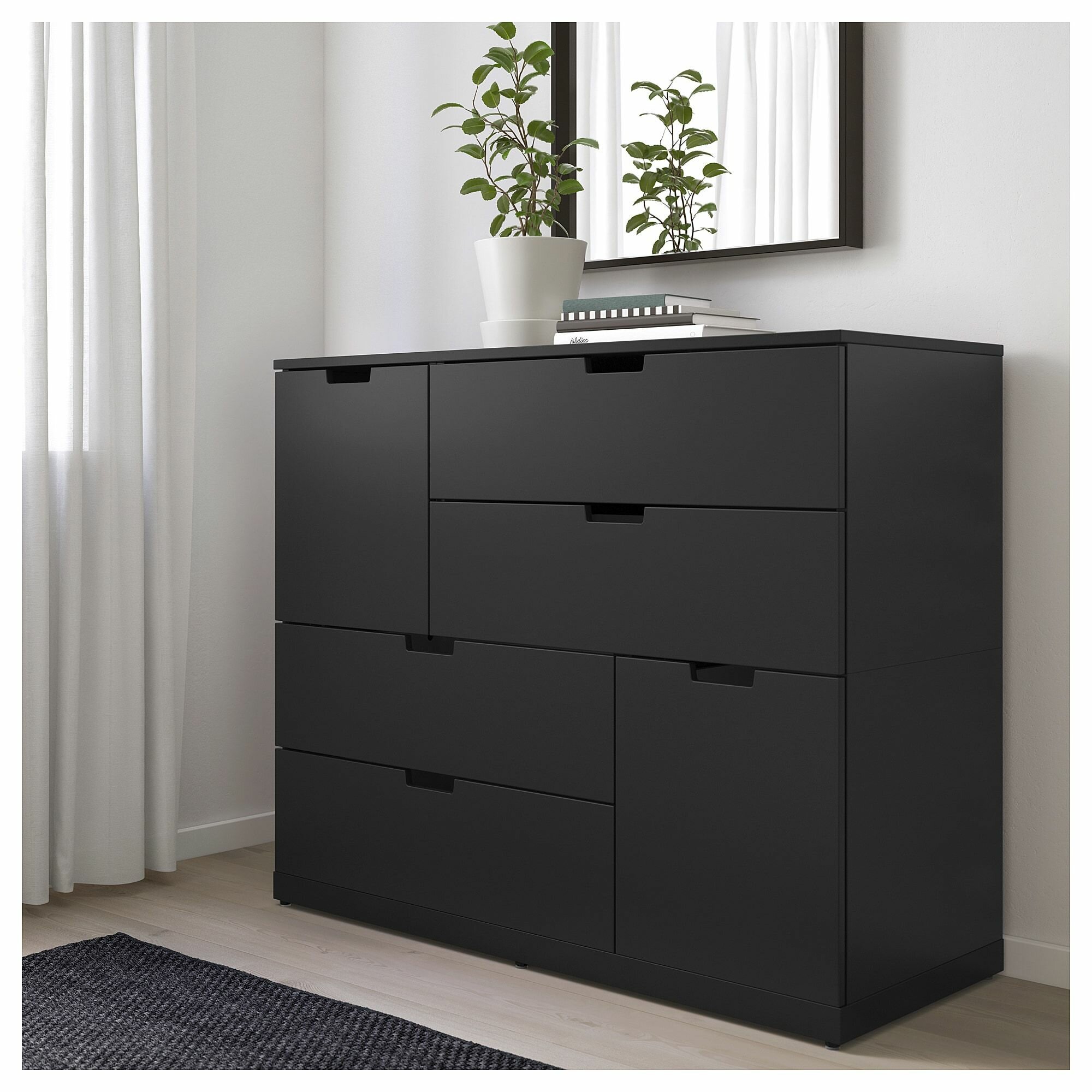 Комод с выдвижными ящиками "Генри 12" 90х90х45 Черный