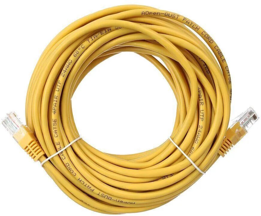 Патч-корд ANP511_15M_Y литой (molded), UTP, cat.5E, 15м, 4 пары, алюминий омедненный, 1 шт, желты