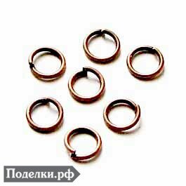 Фурнитура для бижутерии Колечко одинарное 0001464 медный цвет 4 мм, цена за 100 шт.