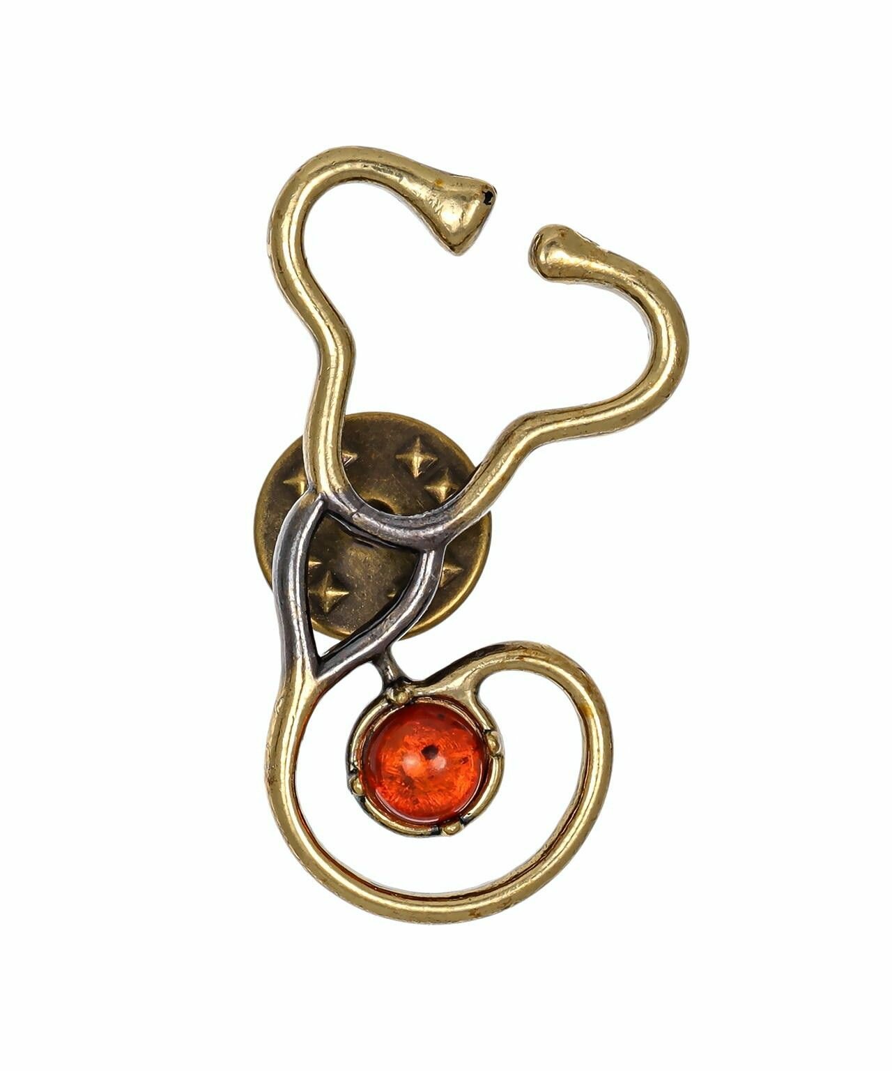 Брошь, янтарь