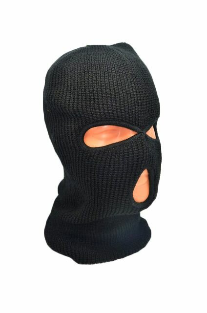 Балаклава "Бандитская", текстиль, черная, длина 42см, размер 56