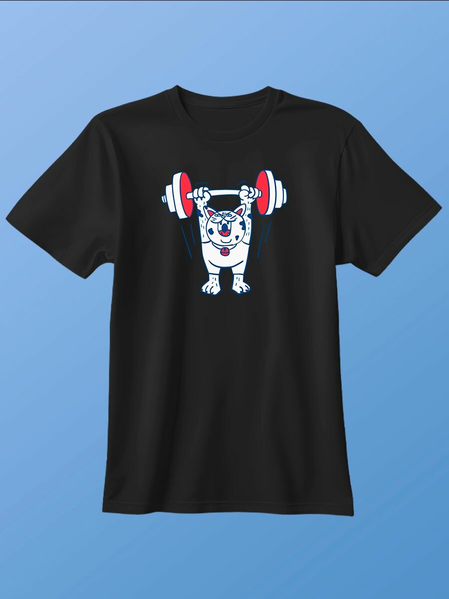 Футболка тяжелая атлетика собака