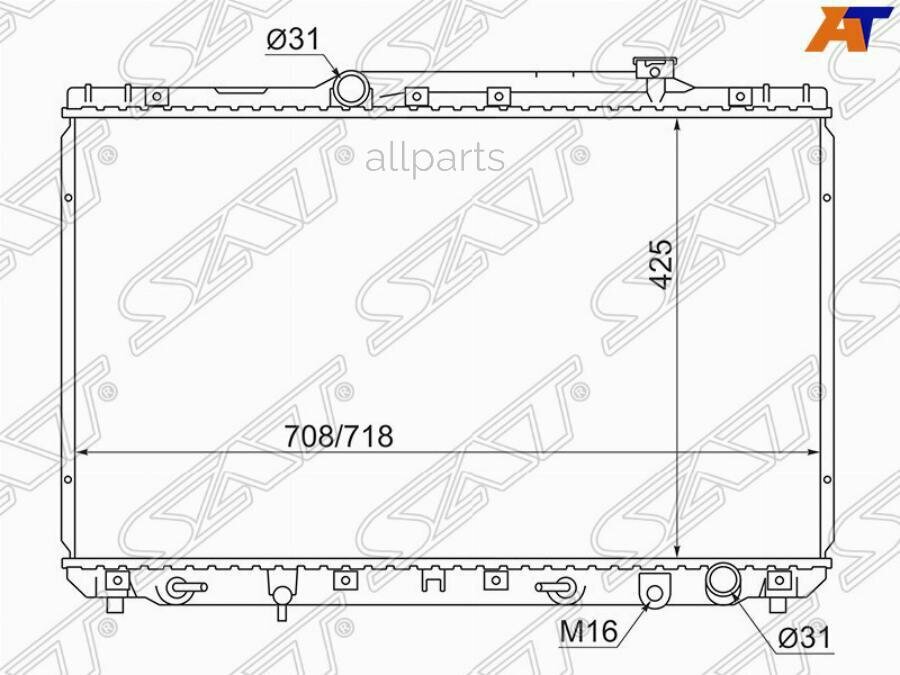 SAT TY0003-SXV10 Радиатор Toyota Camry Europe/Russia (XV10) 91-96 / Camry UAE/USA 91-96 / Scepter 92-96