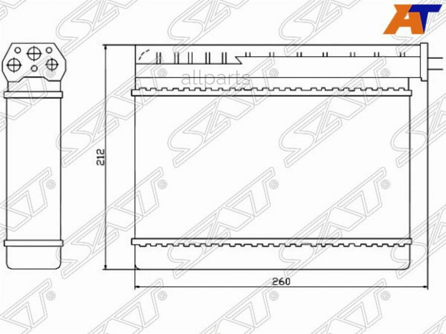 SAT ST-BM32-395-0 Радиатор отопителя салона BMW 3-Series 90-00 / 5-Series 95-04