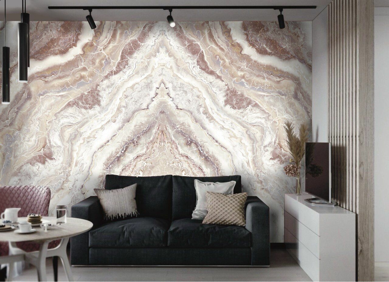 Обои бесшовные"Драгоценный камень" пудровый розовый (ширина 2550мм х длина 2500мм)