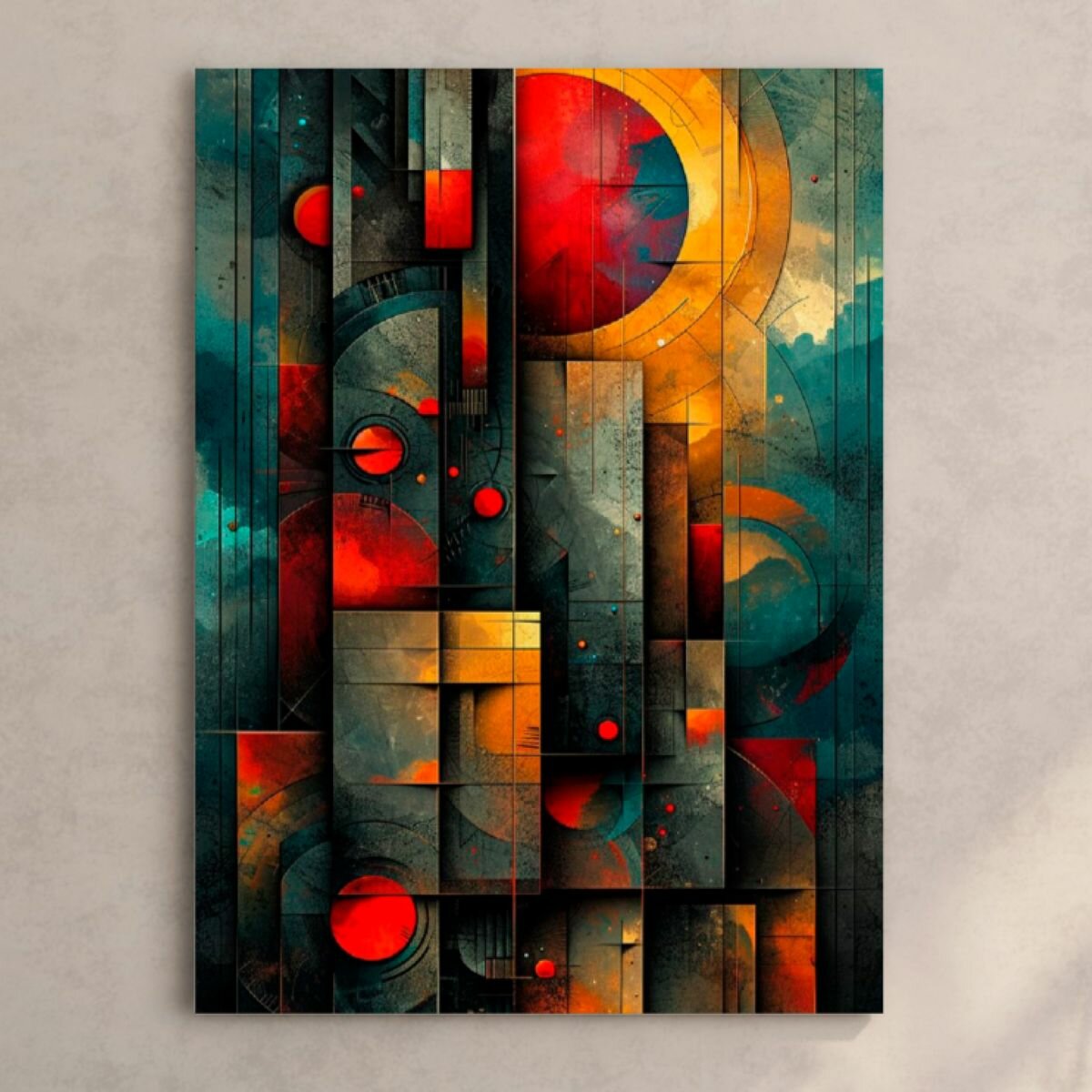 Картина на холсте 45 х 65 см. Абстракция графика 2