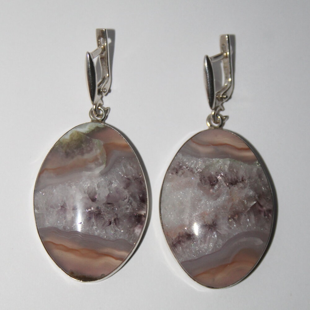 Серьги, агат