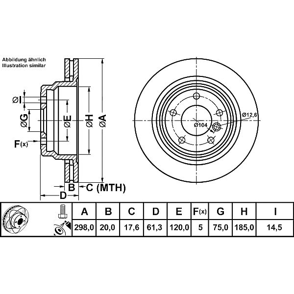 ATE 24.0320-0154.1 (34211163153 / 34211164175 / 34211164840) 24.0320-0154.1 диск тормозной задний\ BMW (БМВ)