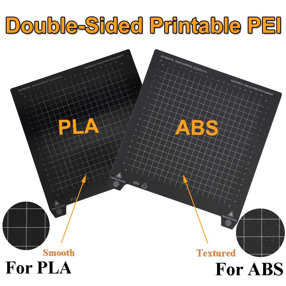 Двусторонняя печать PEI PLA ABS листовая пружина стальная Базовая пластина Магнитный тепловой стол для Voron Ender 3 CR10 KP3S размер 3D принтер Часть
