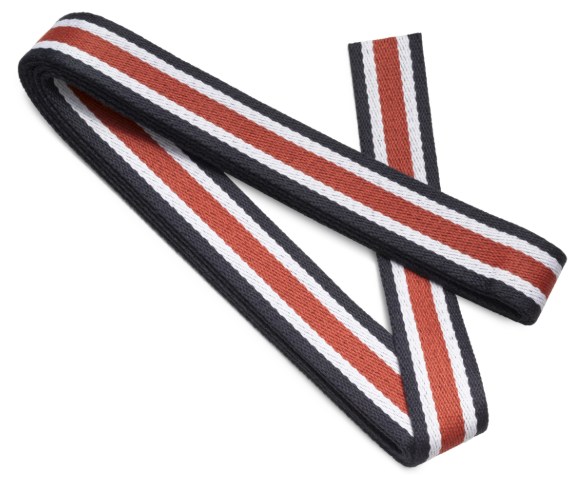 Лента-ремень для сумок, ширина 40мм, 100% полиэсте, белый/красный/синий, 3м в упаковке PRYM 965215