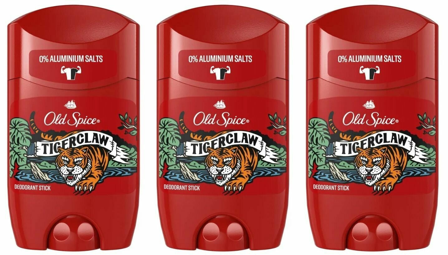 Old Spice Дезодорант-антиперспирант мужской Tigerclaw, стик, 50 мл, 3 шт
