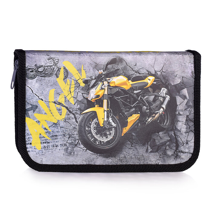 Пенал Пчелка односекционный большой, ПО-04, желтый мото 2023