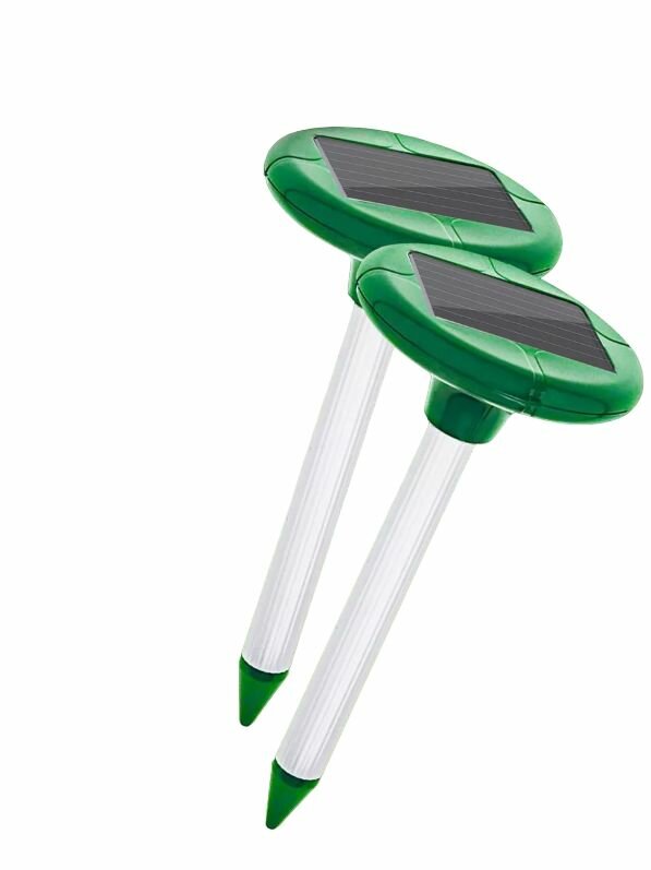 Ультразвуковой отпугиватель RR-02 садовый на солнечных батареях комплект 2 штуки