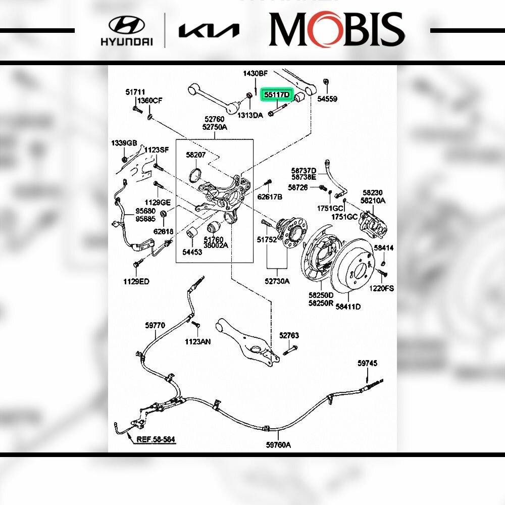 Болт задней балки 2 шт. для Hyundai Ix35; KIA Ceed, Optima, Sportage / арт. 551173F000 / бренд MOBIS