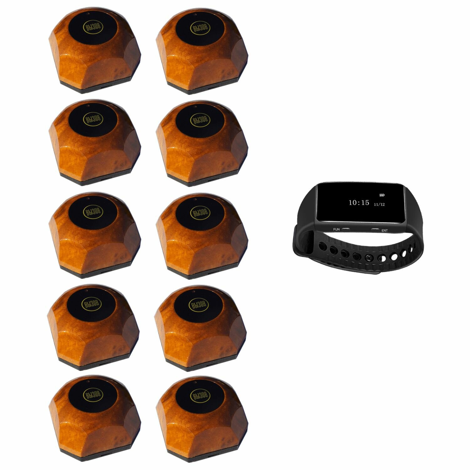 Комплект системы вызова персонала: часы-пейджер П-16 и 10 кнопок вызова К-7