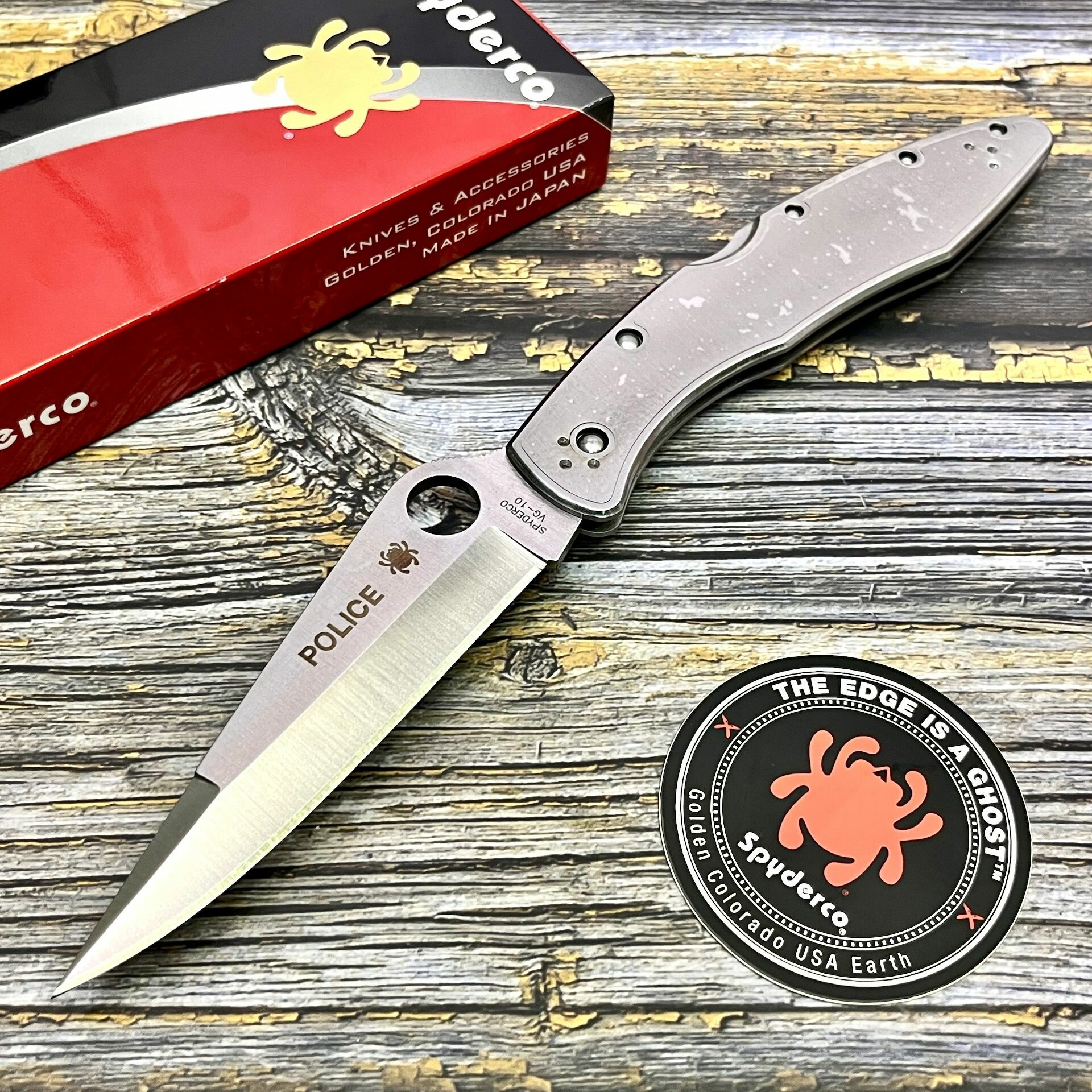 Нож складной Spyderco SC7P Police, Stainless Handles