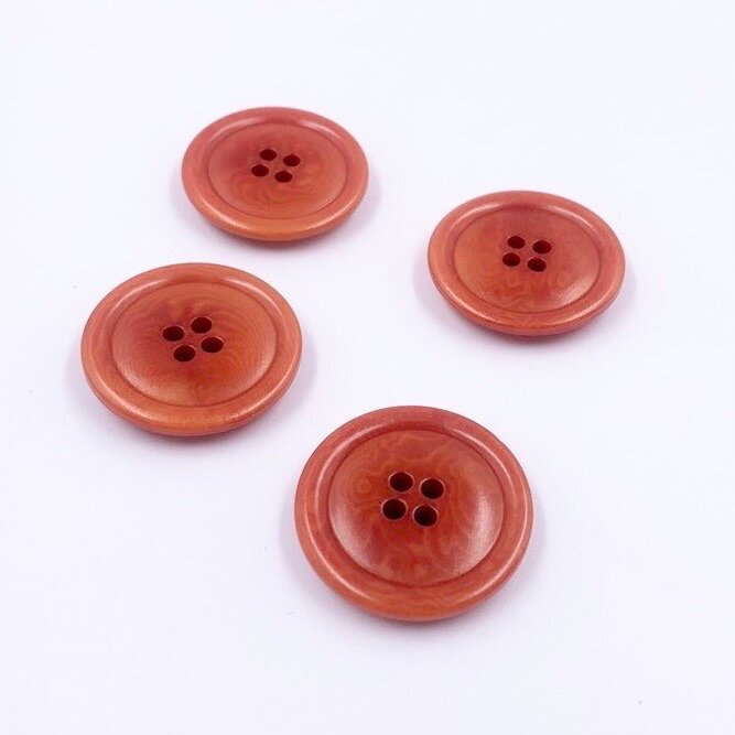 Пуговицы из ореха корозо оранжевые 3 см 2 шт