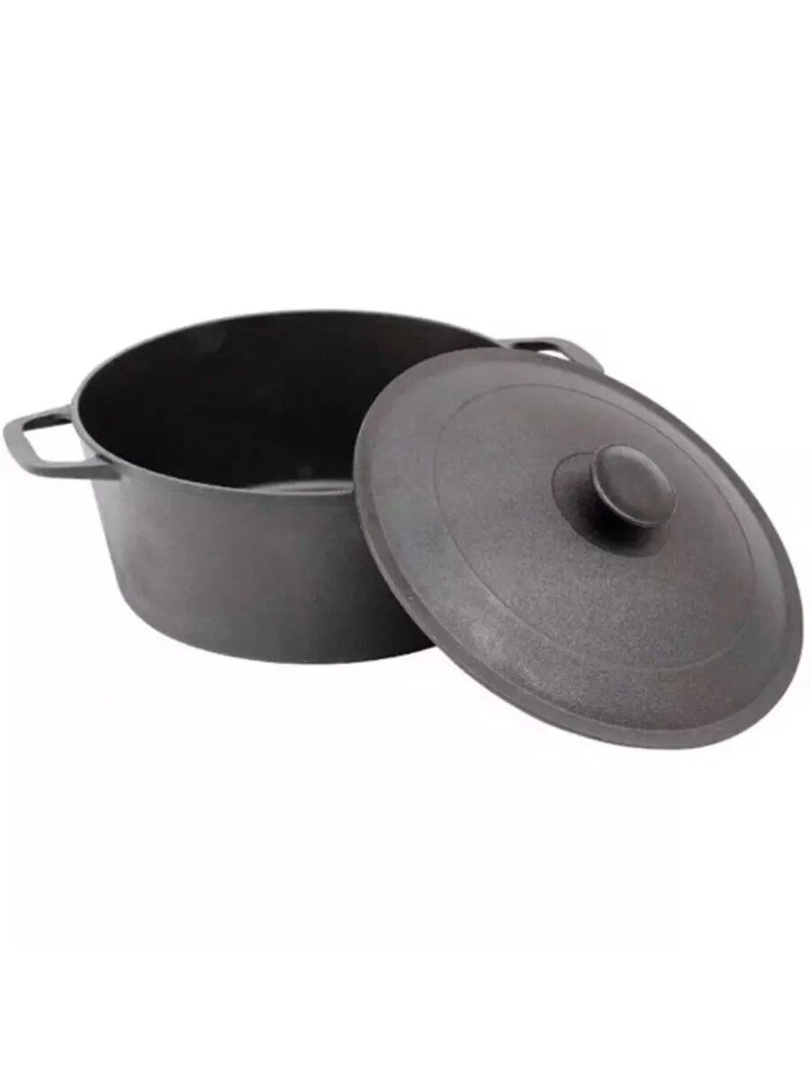 Кастрюля чугунная с крышкой, 5л, 26см