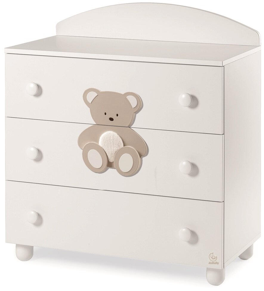 Комод Italbaby Peluche белый с кремовым декором
