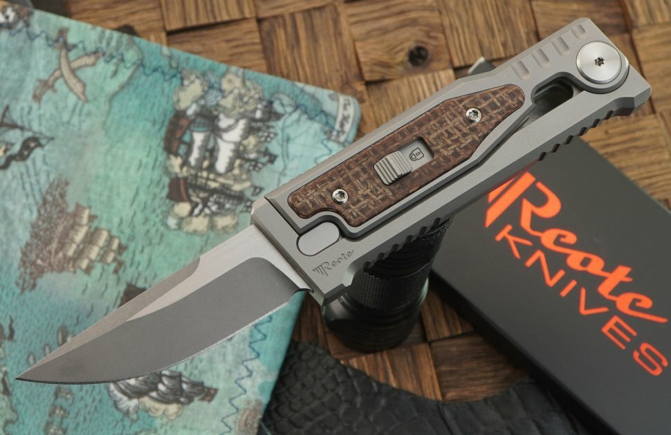 Складной нож Reate Knives Mini-Exo, сталь CPM-3V, SW, рукоять титан/микарта