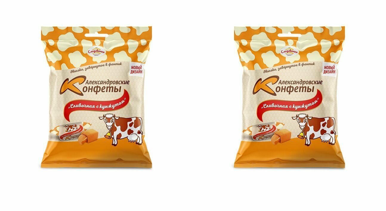 Сладовянка Конфеты Александровская Коровка Сливочная с кунжутом, 250 г, 2 уп.