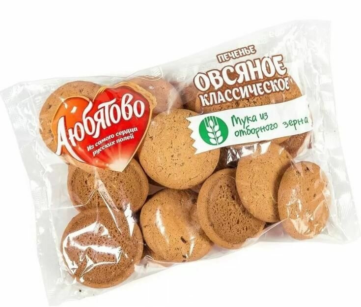 Любятово Печенье овсяное Классическое традиционное, 500 г
