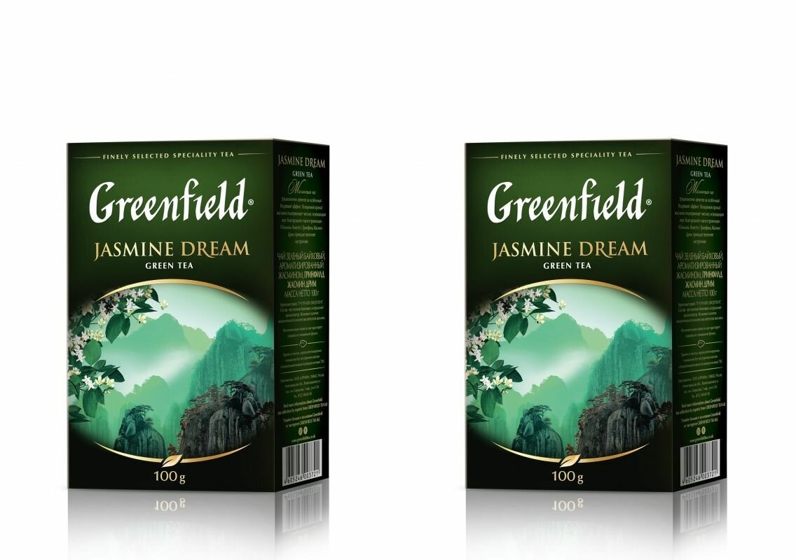 Greenfield Чай зеленый Jasmine Dream, листовой, 100 г, 2 уп