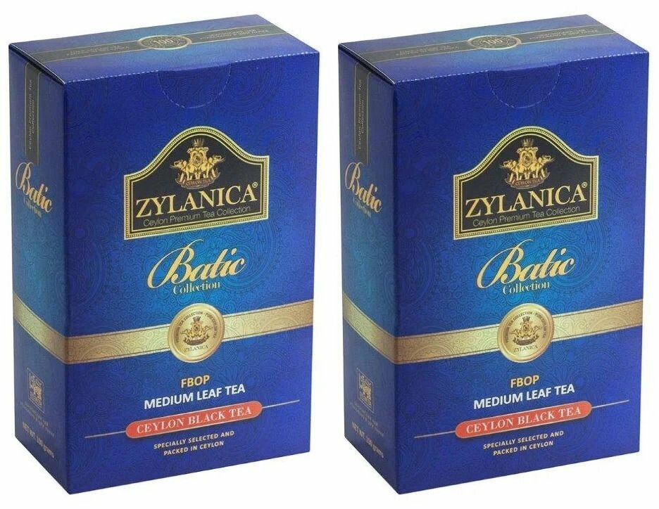 Zylanica Чай листовой "Batik Design", FBOP, черный, 100 гр, 2 шт