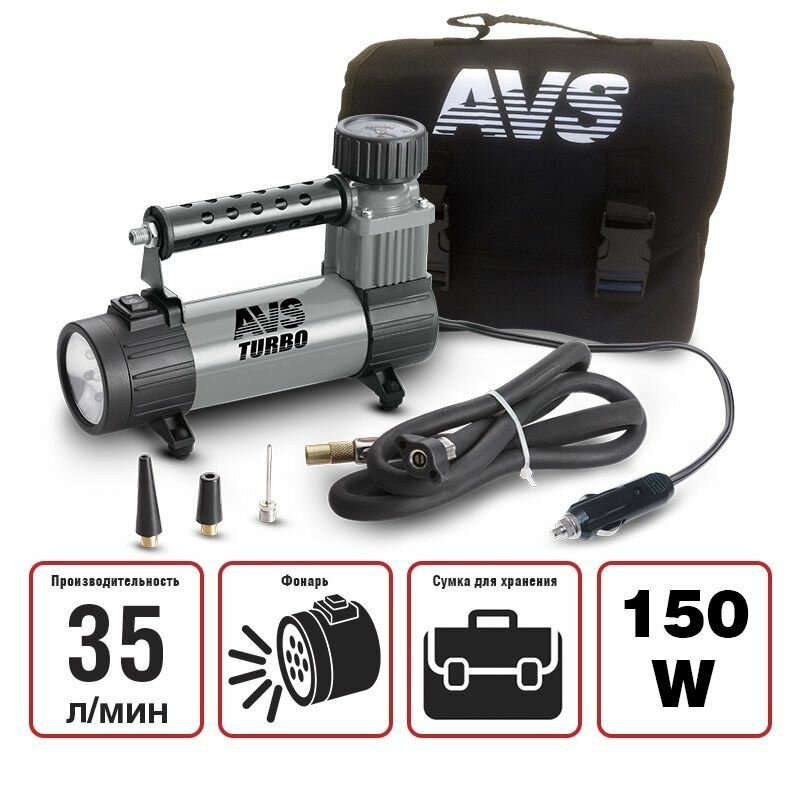 80506 Компрессор автомобильный Turbo AVS KS350L