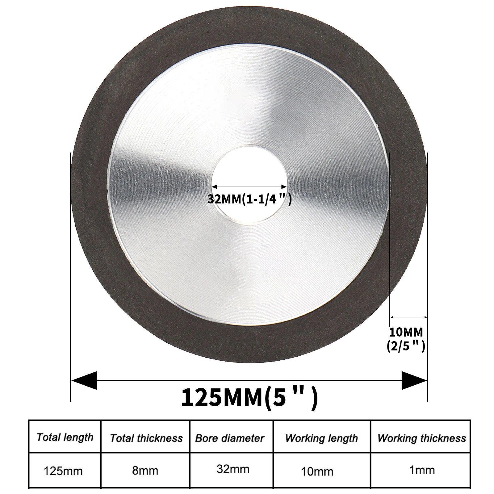 SI FANG Алмазный шлифовальный круг 100/125/150 мм 125x32x8x8, 320