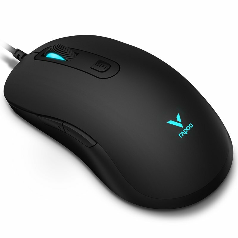 RAPOO Проводная компьютерная мышь V16RGB, цвет - черный — фото 1