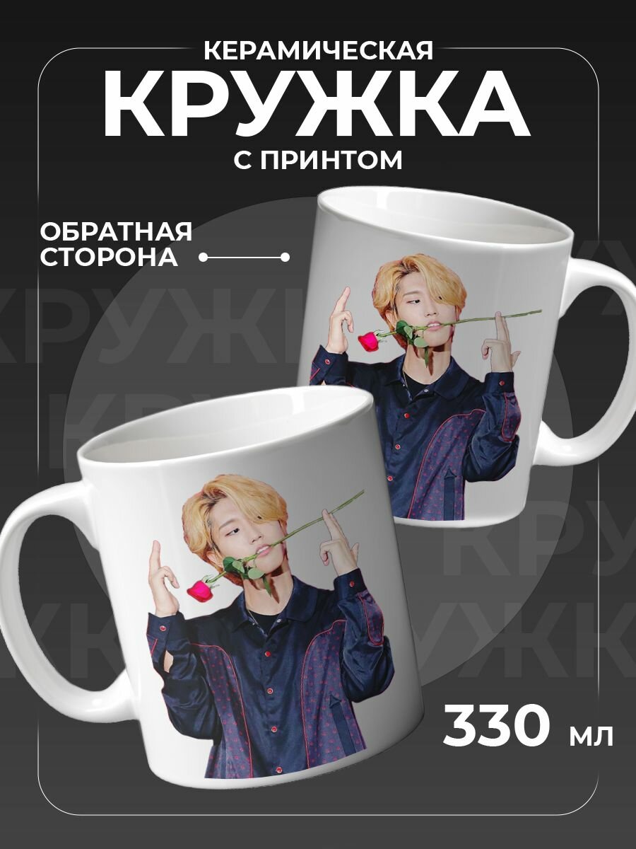 Керамическая кружка с принтом, для чая и кофе, 330 мл, Stray Kids
