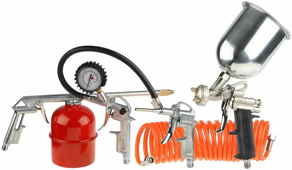 Набор пневматический STAYER универсальный краскораспылитель с верхним бачком 0.8 л диаметр сопла 1.5 мм пистолеты пневмошланг 5 м 8 предметов