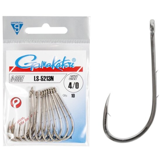 Крючки Gamakatsu LS-5213N HOOKS NICKEL размер 4/0 10шт.