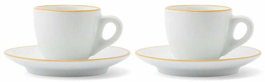 Комплект из 2-х кофейных пар для эспрессо Verona Rims, 75 мл, цвет желтый, Ancap, Италия