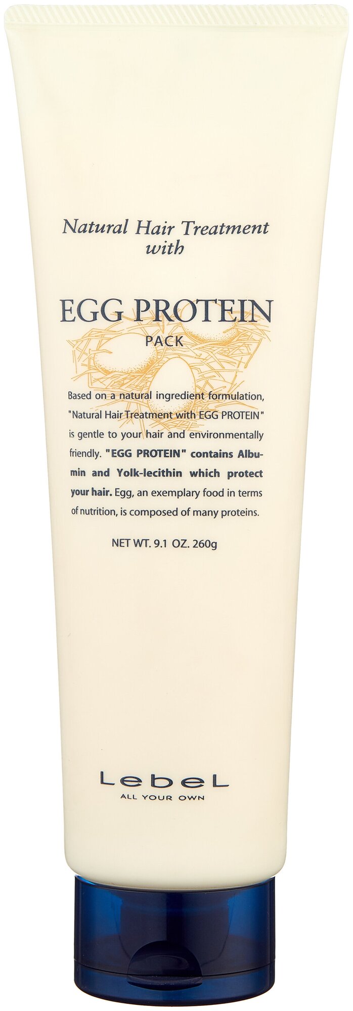 Маска Lebel EGG PROTEIN, Питательная маска для волос с яичным протеином , 260 г