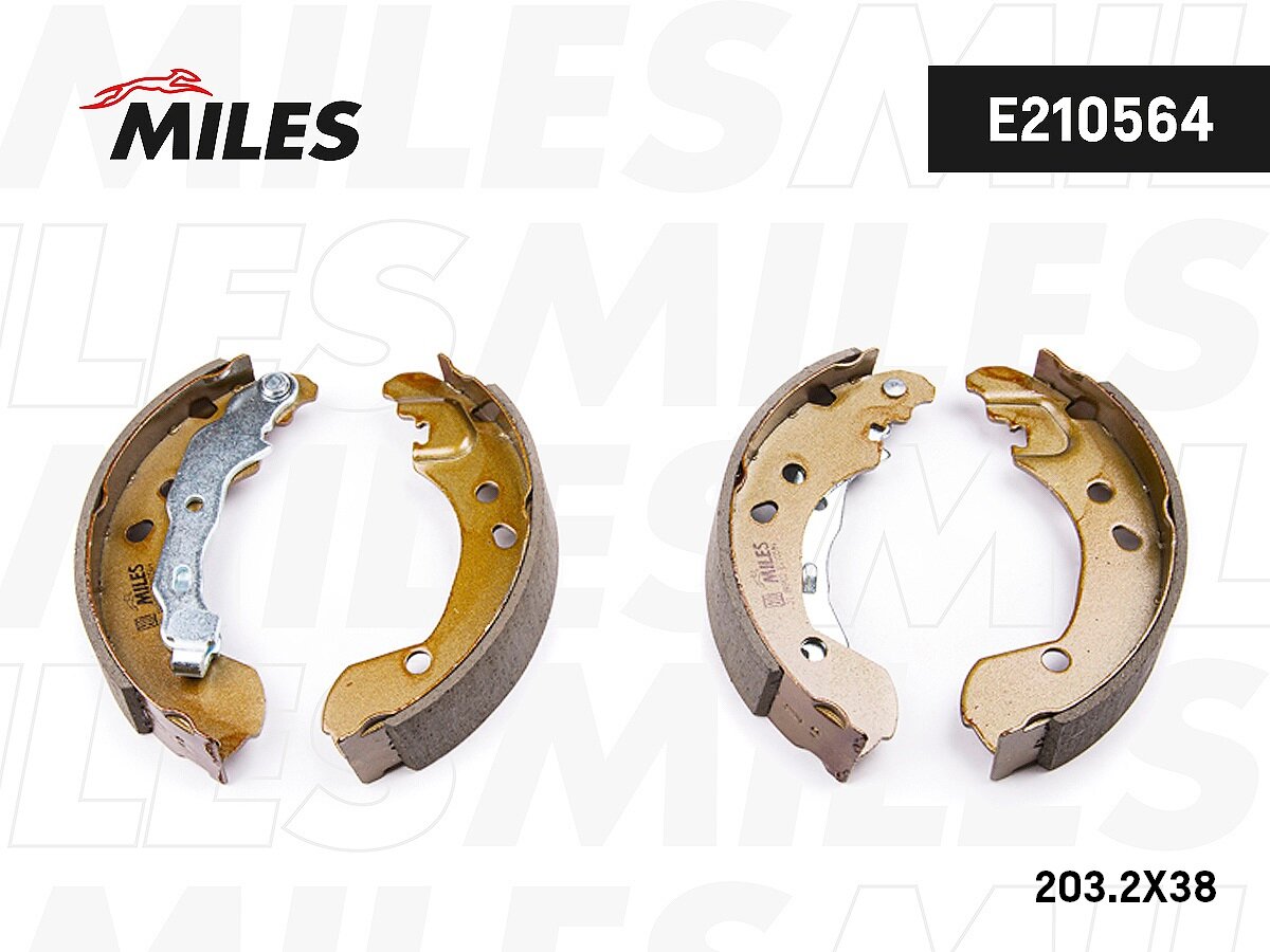 Колодки тормозные Lada Vesta 12-; Nissan Micra (K12) 02-, Note 06- барабанные 203 x 38 Miles