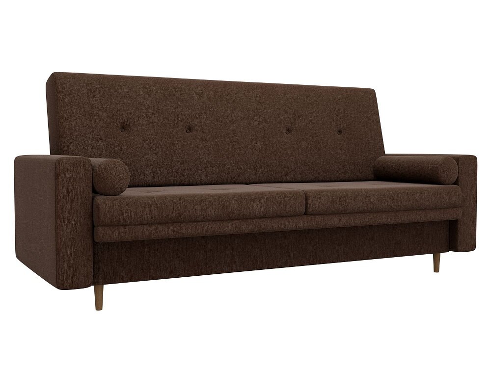 Прямой диван Белфаст Коричневый Рогожка, книжка, 225х90х95 см, с ящиком для белья