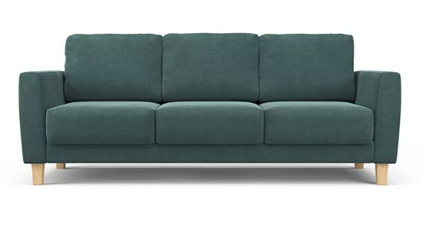 Прямой диван Oslo (Осло) Зеленый 3 Велюр, пантограф (тик-так), 227х99х95 см, с ящиком для белья