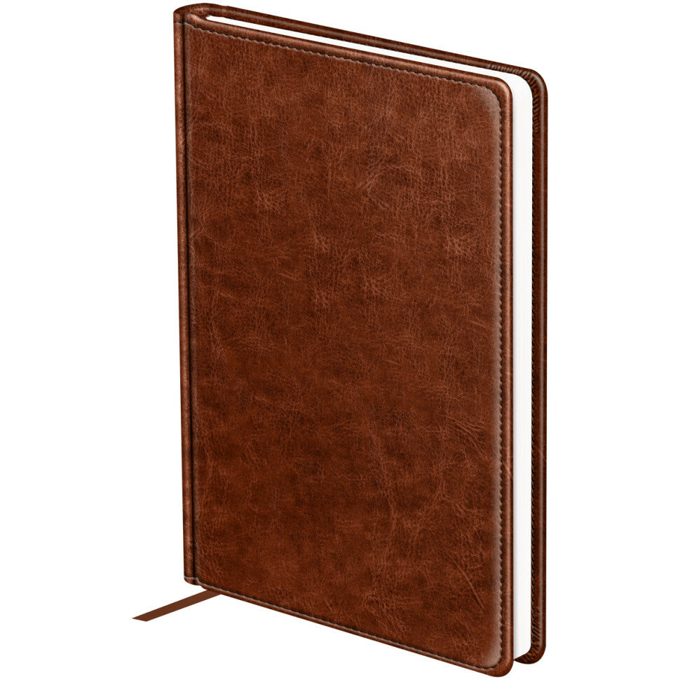 Ежедневник недатированный, А6, 160л, твердый переплет, кожзам, BG "Nebraska. Brown", коричневый, 369592