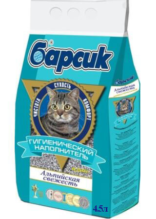 Барсик Альпийская свежесть: впитывающий наполнитель, 4,5 л 3кг. 3 кг