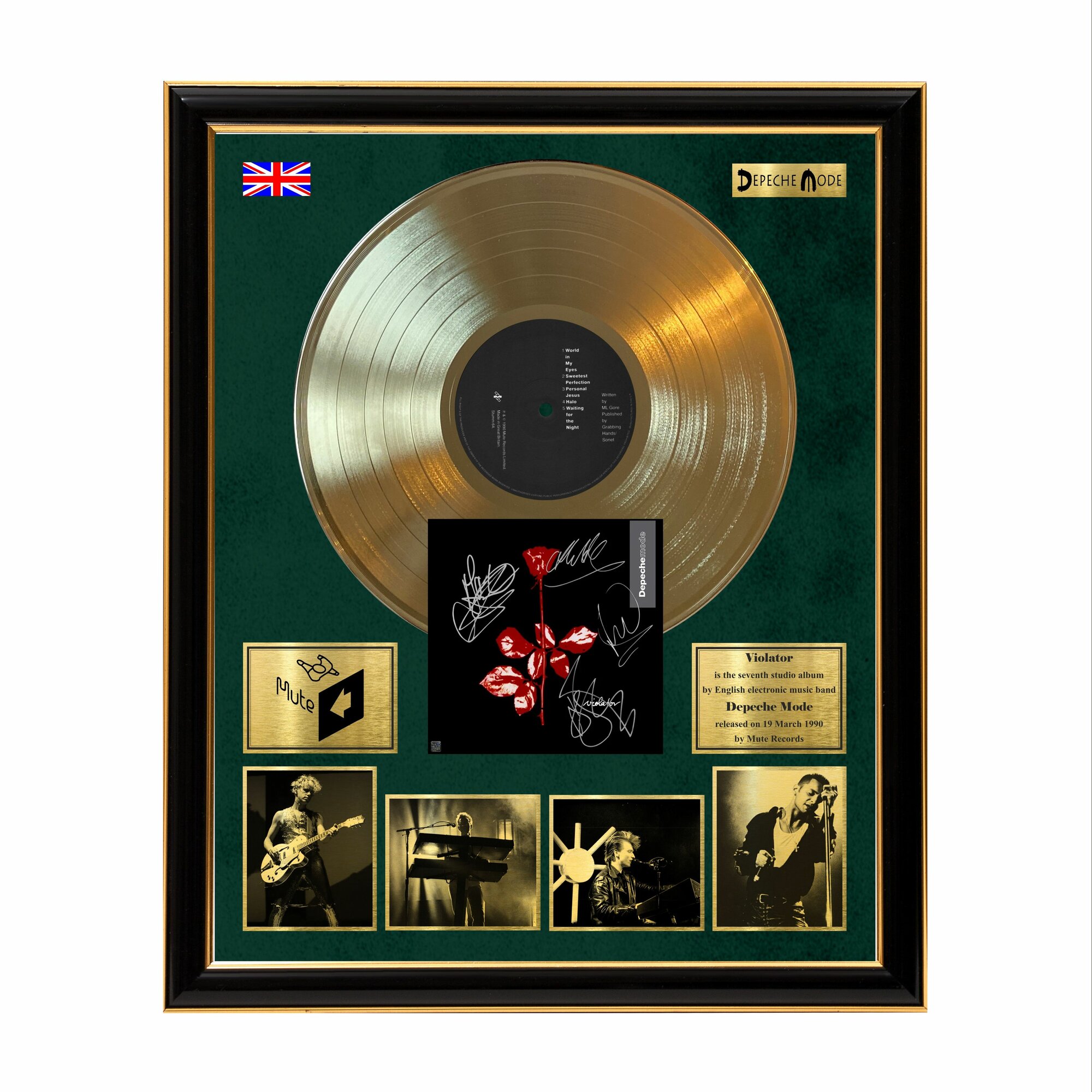 Depeche Mode Золотой винил в рамке